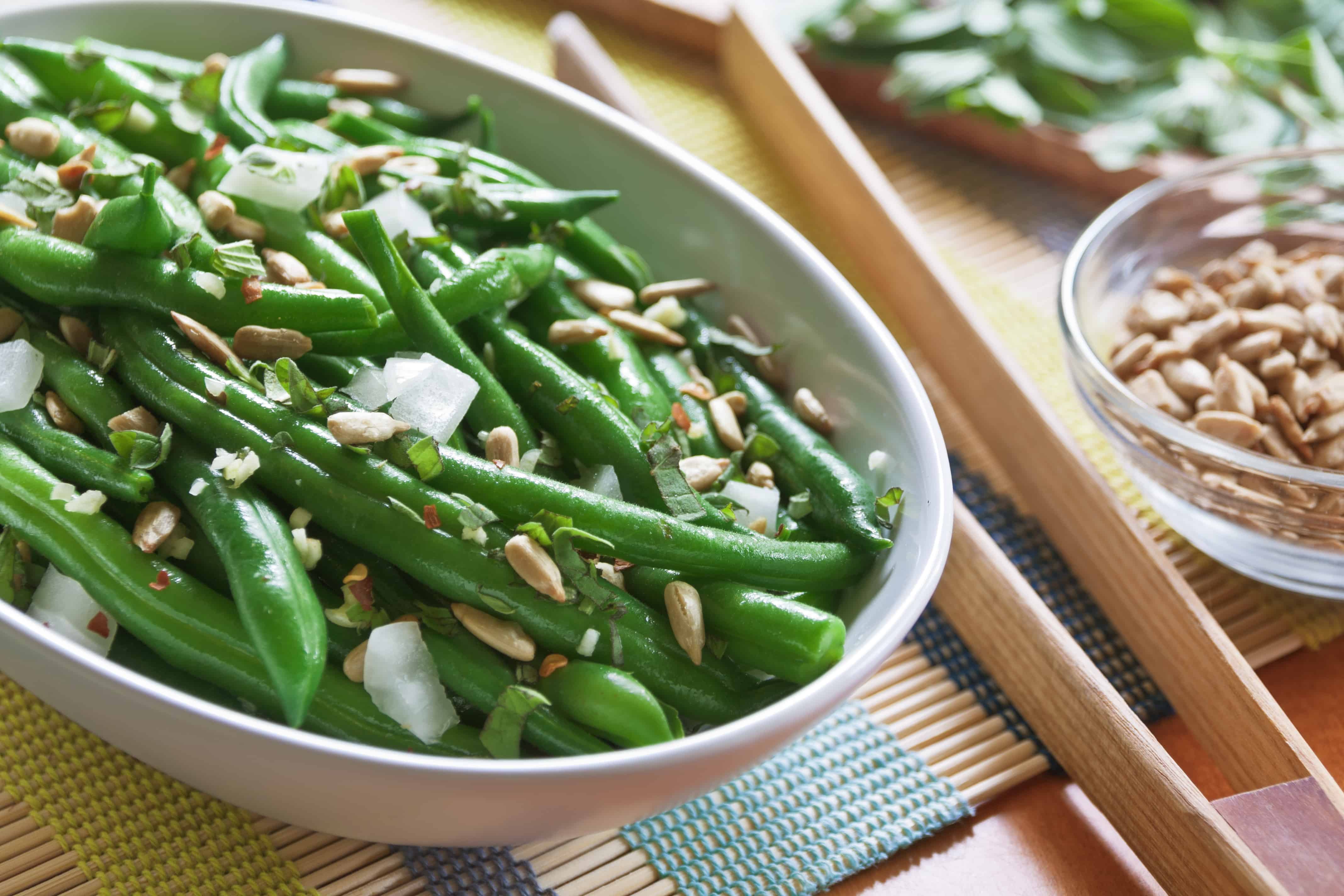 Green Beans with Sunflower Seeds - Guiding Stars