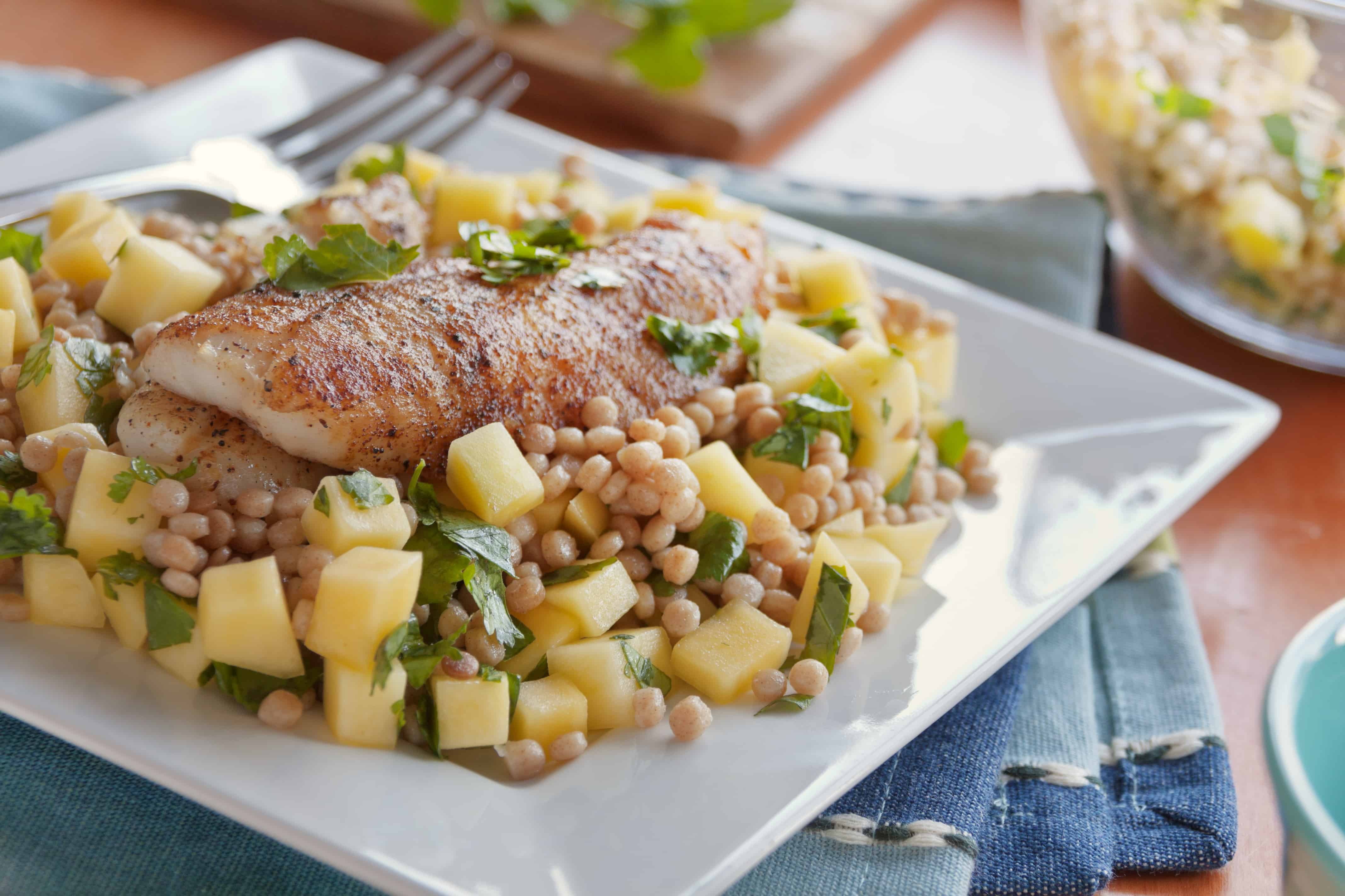 Moroccan Fish with Mango & Couscous - Guiding Stars